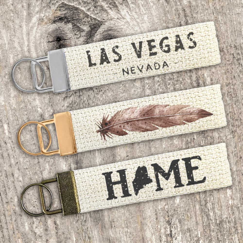 Feather - Canvas Key Fob – Indigo Tangerine Retail